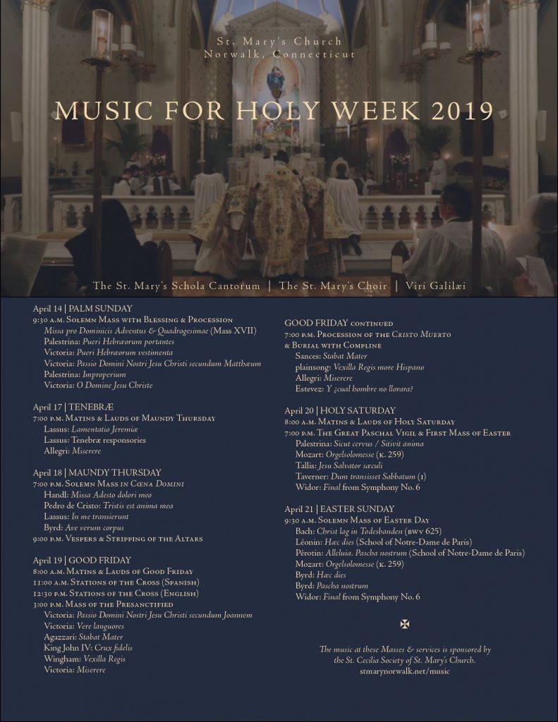 Music for Holy Week 2019